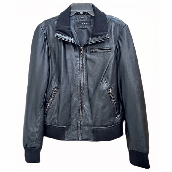 Black Rivet | Jackets & Coats | Black Rivet Black Genuine Leather ...
